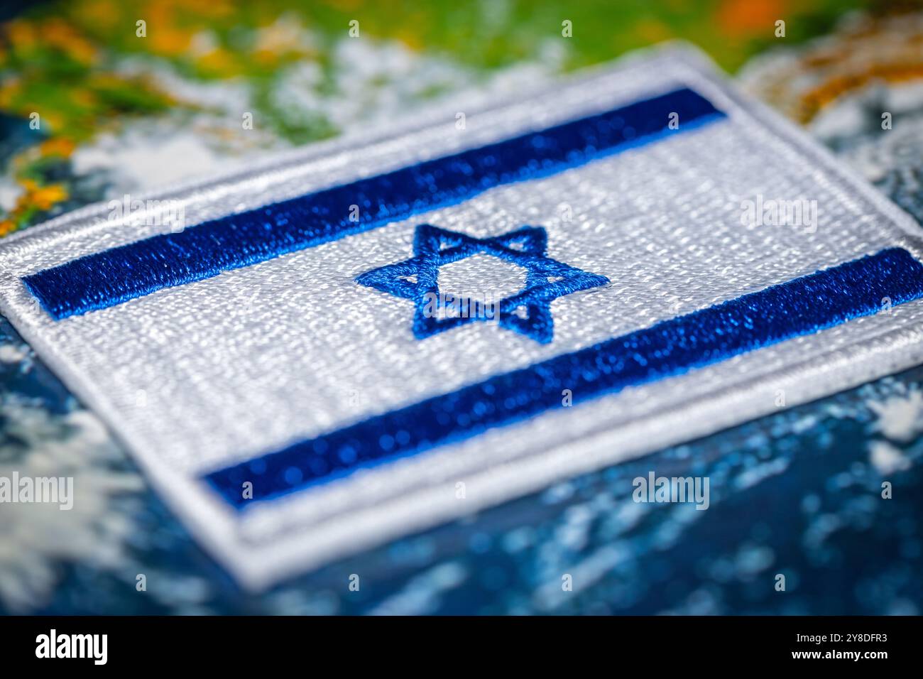 Embroidered flag of Israel. Symbol of the country. Middle Eastern ...