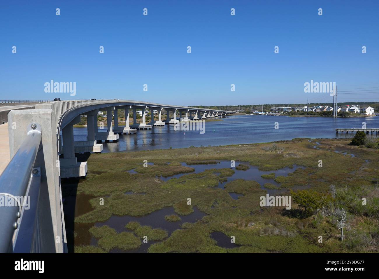 Surf City Bridge provides access to Topsail Island in North Carolina ...