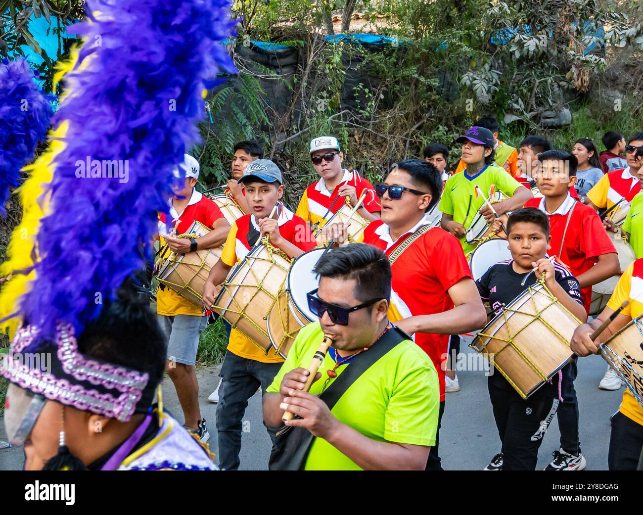 Locals in a parade to celebrate, Shacshas Huellas de Pativilca, or ...