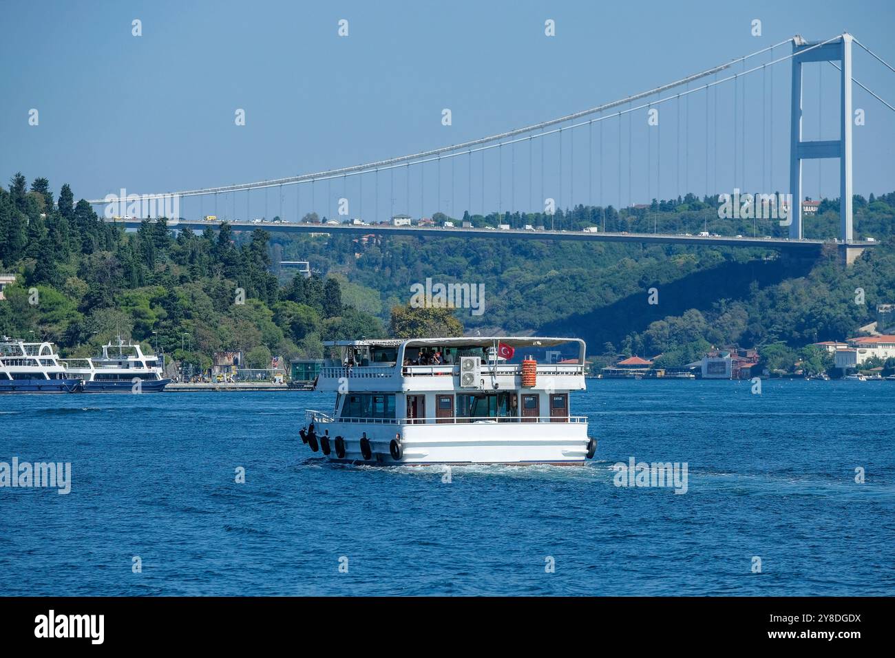 Istanbul, Turkey - September 27, 2024: A ferry sailing on the Bosphorus ...