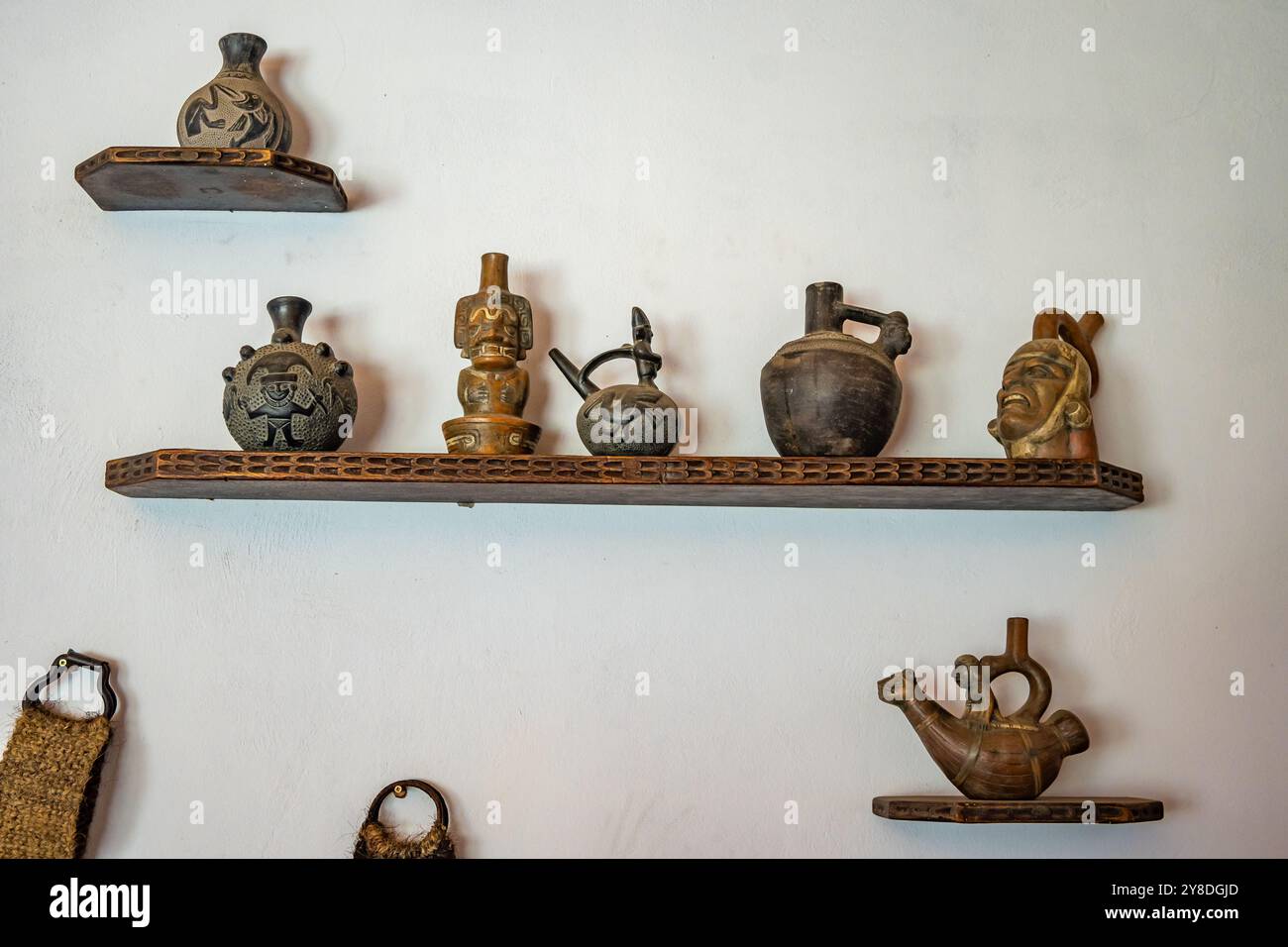 Traditional Inca pottery of various shapes and forms. Peru, South ...