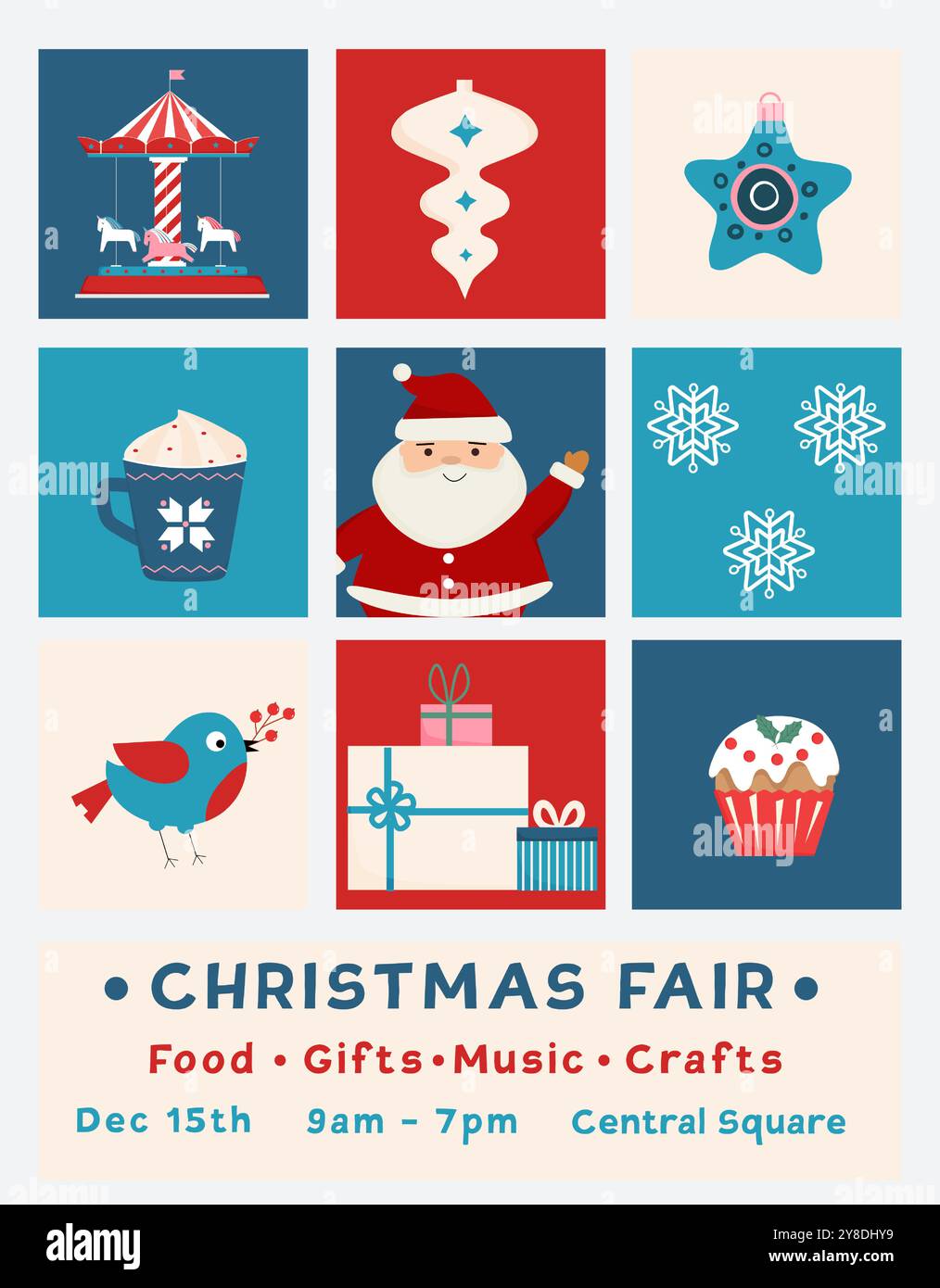 Christmas fair poster. Illustration for marketing materials, background ...