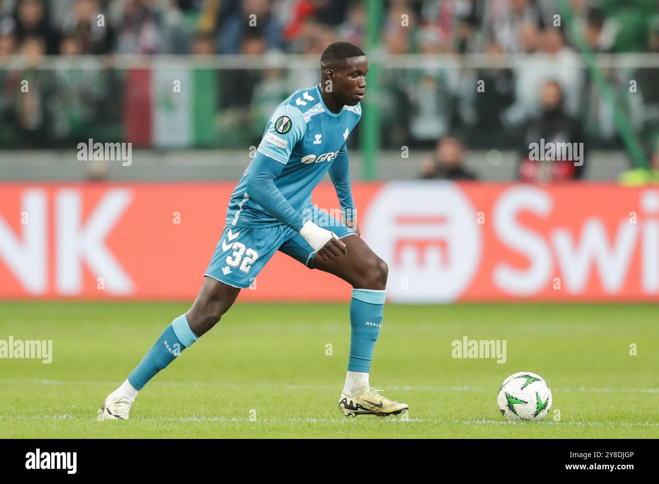 Nobel Mendy of Real Betis Balompie seen in action during the UEFA ...