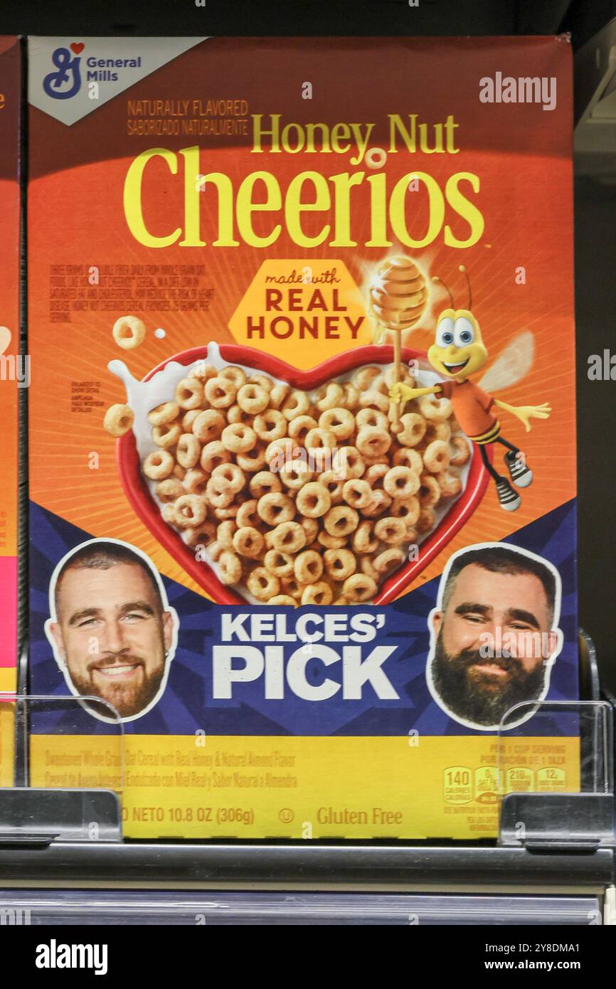 Chicago, USA. 04th Oct, 2024. Honey Nut Cheerios cereal featuring ...