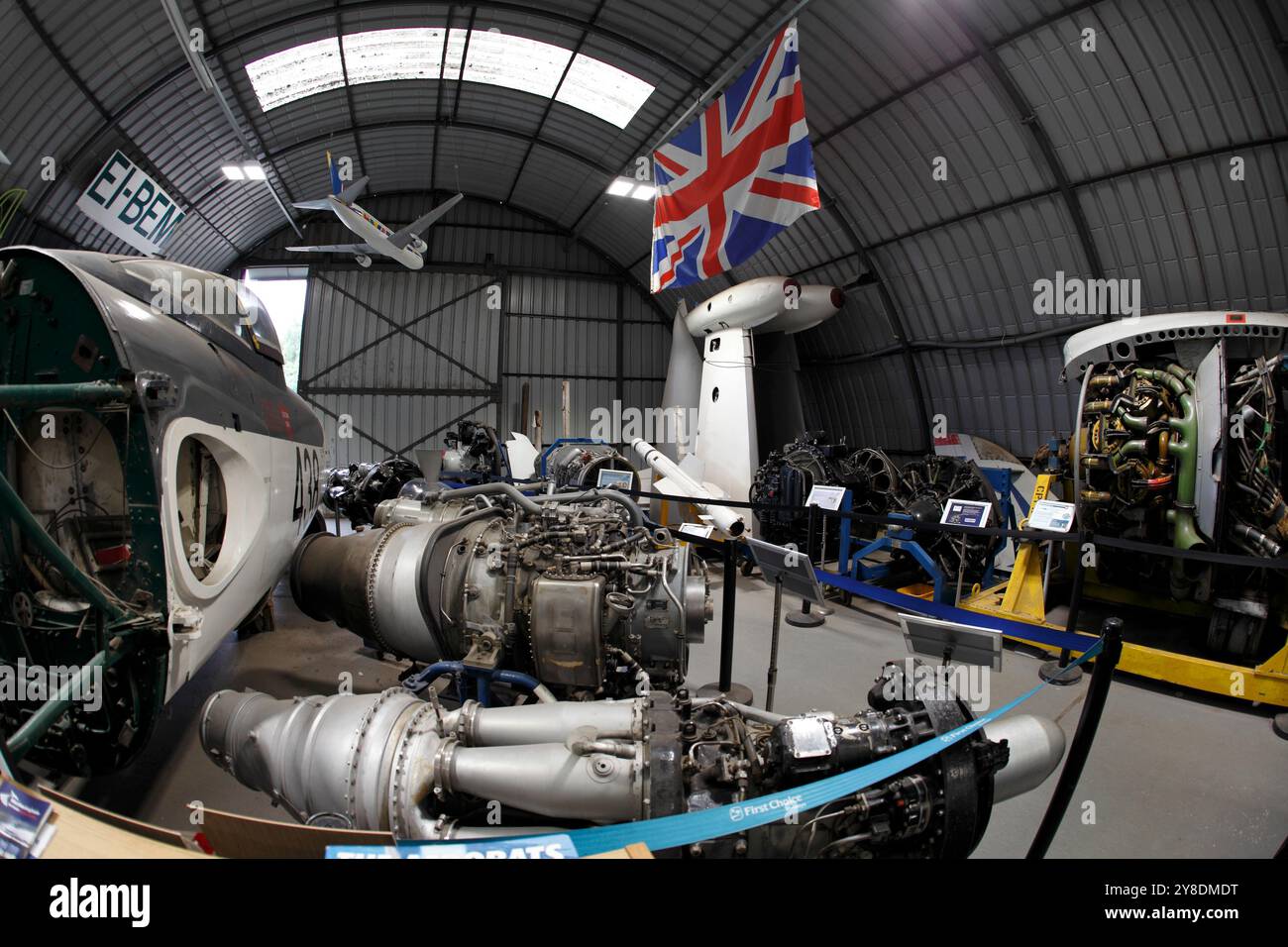 Static displays of aircraft engines etc, in the first hangar at East ...