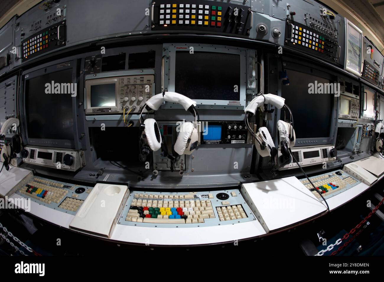Interior of RAF Hawker Siddeley Nimrod, part of the NATO early warning ...