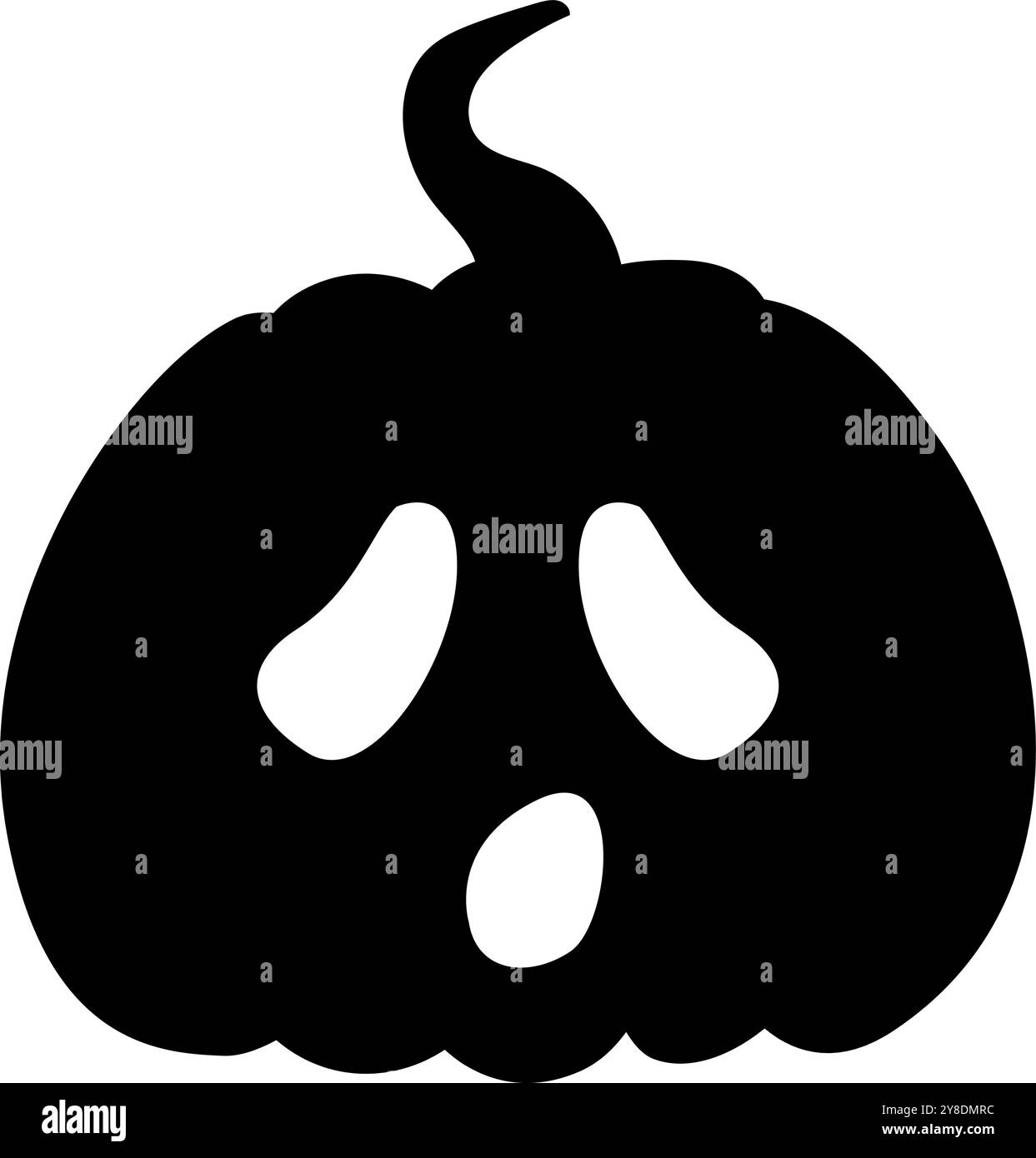 Scream meme face expression silhouette. Halloween party pumpkin carving ...