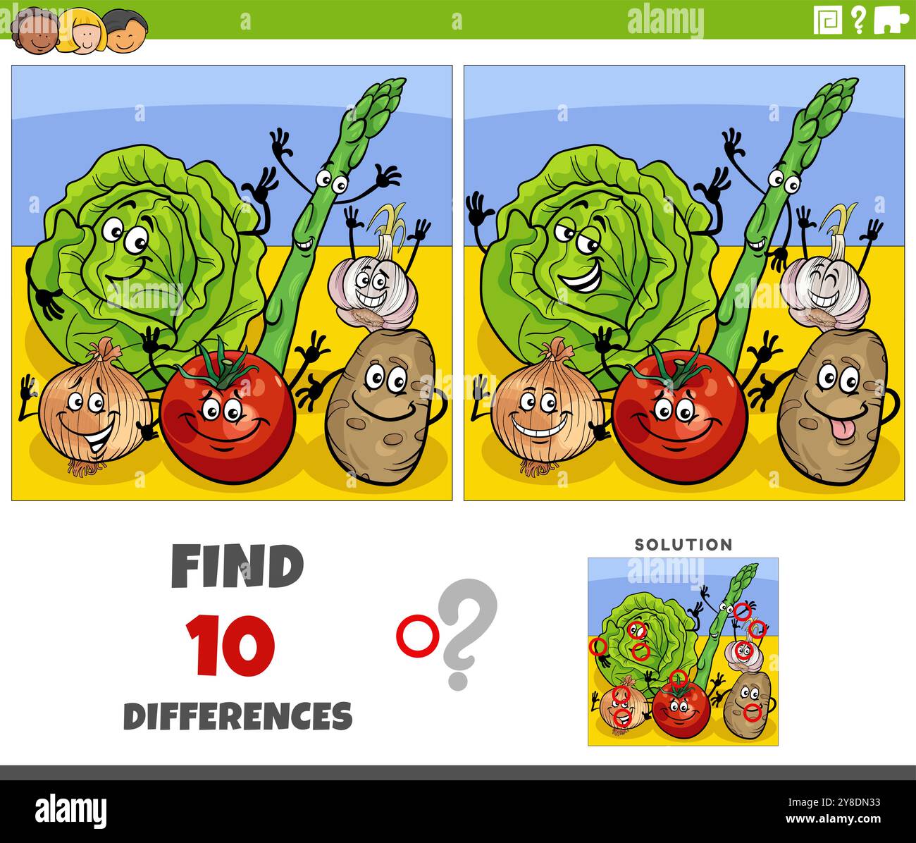 Cartoon illustration of finding the differences between pictures ...
