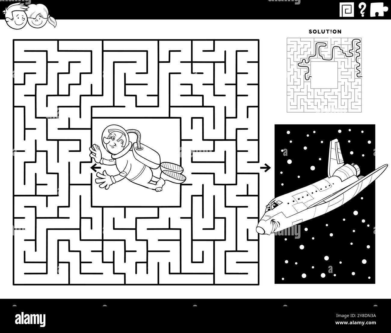 Astronaut coloring page vector vectors hi-res stock photography and ...
