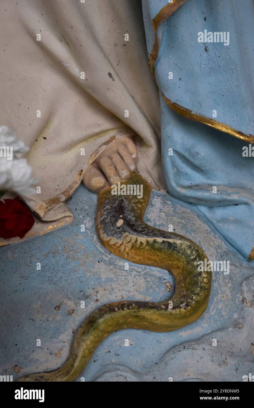 Foot treading on a snake, feet, serpent, religious concept, biblical ...