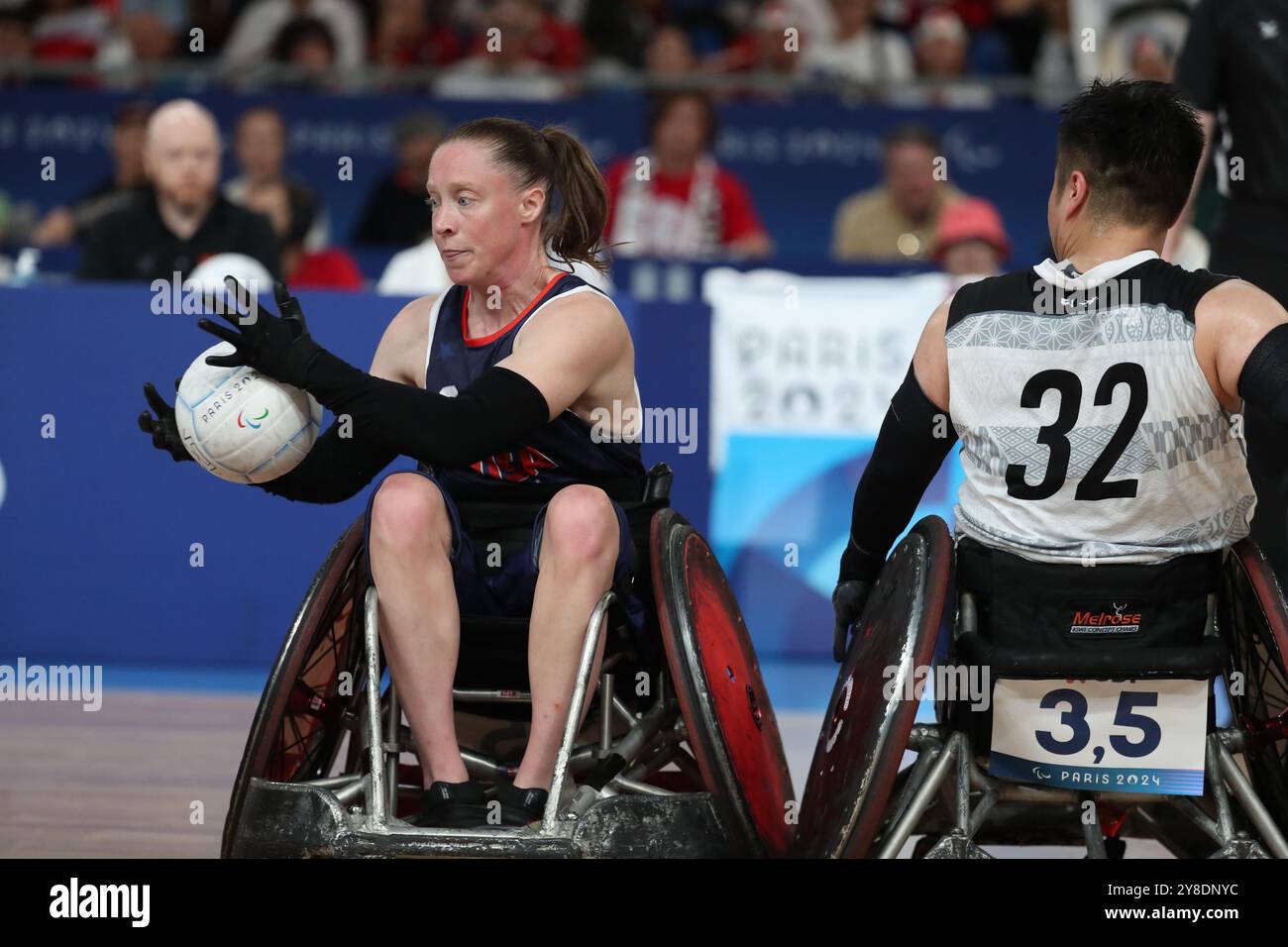 California, USA. 2nd Sep, 2024. Team USA wheelchair rugby player Sarah ...