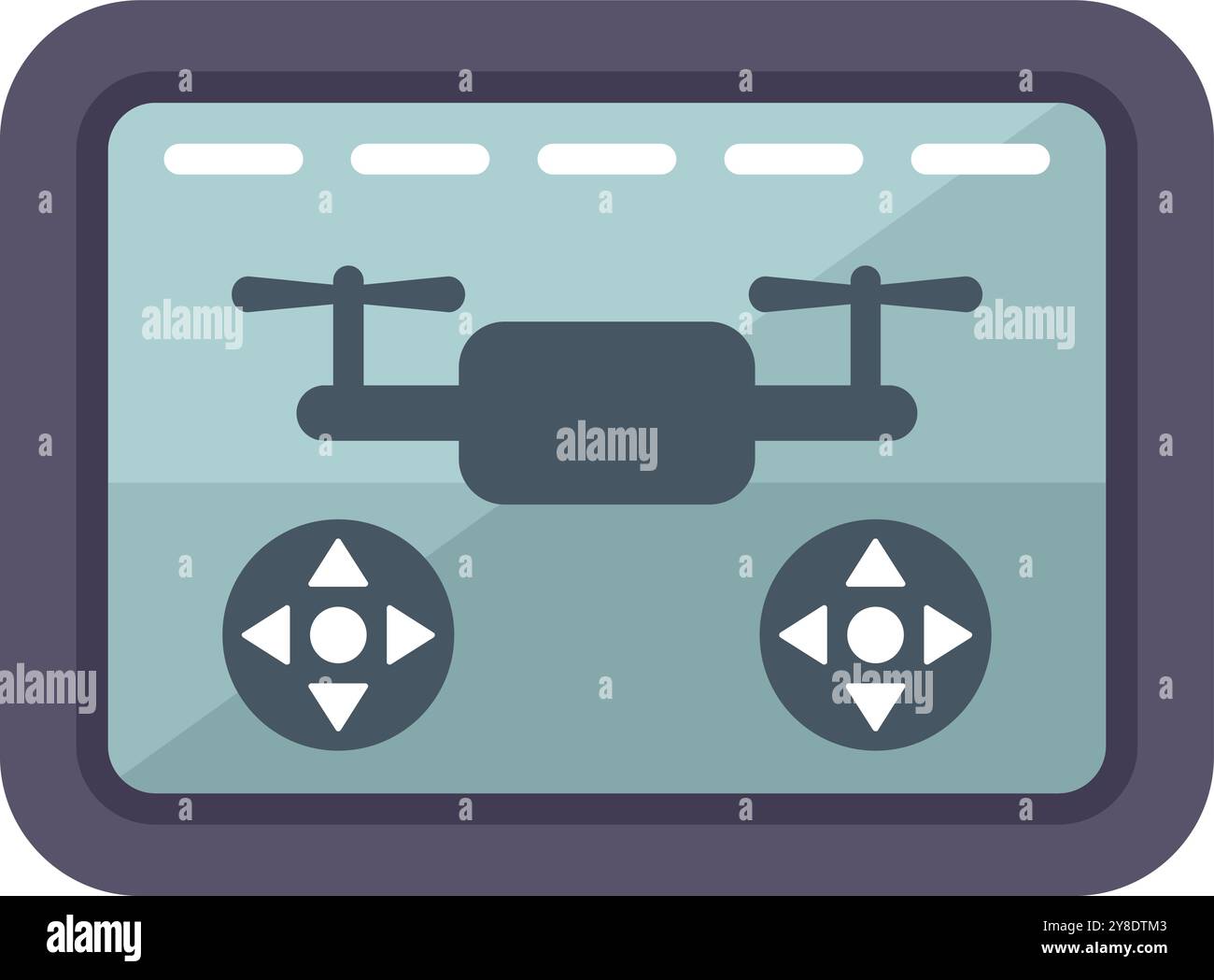Drone remote control displaying interface for piloting the aircraft ...