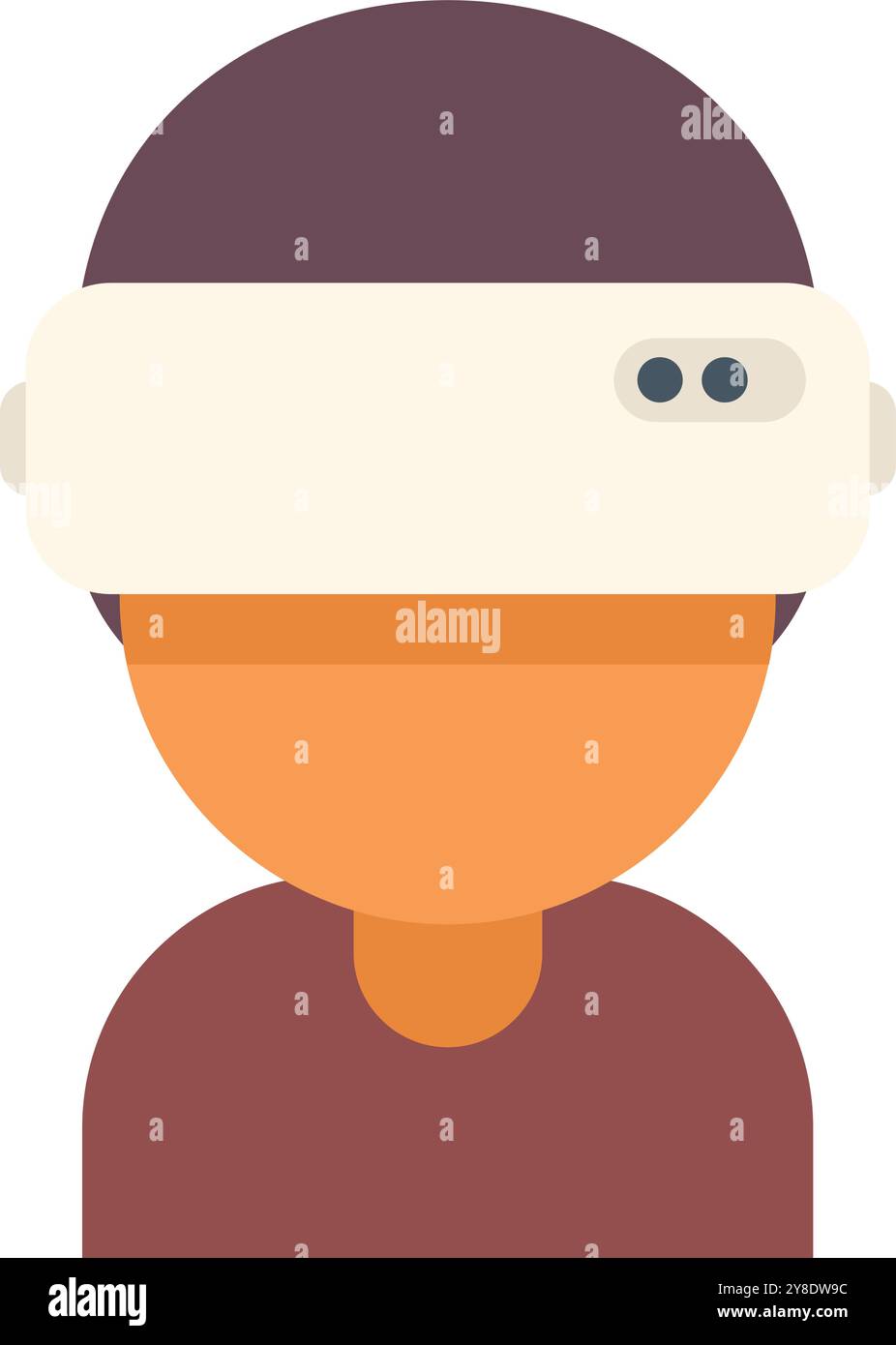 Minimalist flat design icon of a person using a vr headset to ...