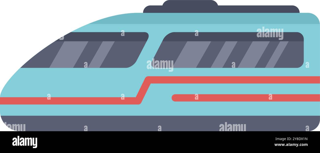 Minimalist vector illustration of a modern high speed train traveling ...