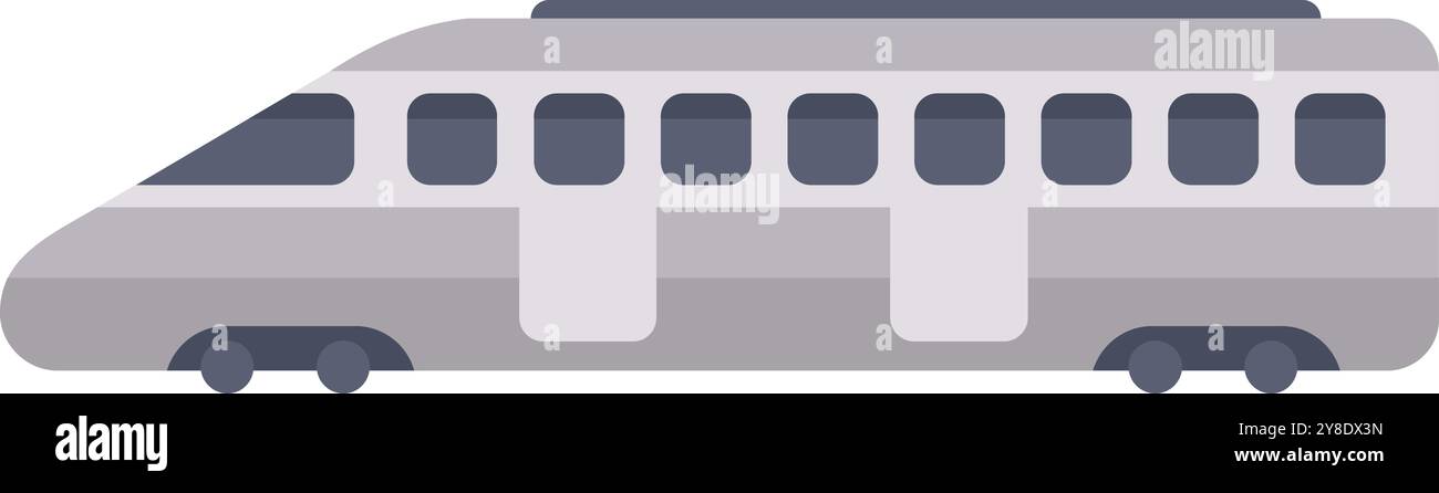 Minimalist vector illustration of a modern high speed train moving on ...
