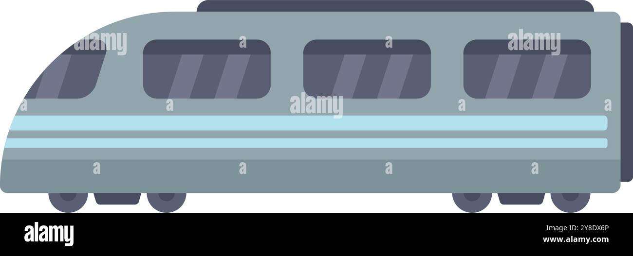 Minimalist vector illustration featuring a modern high speed train ...