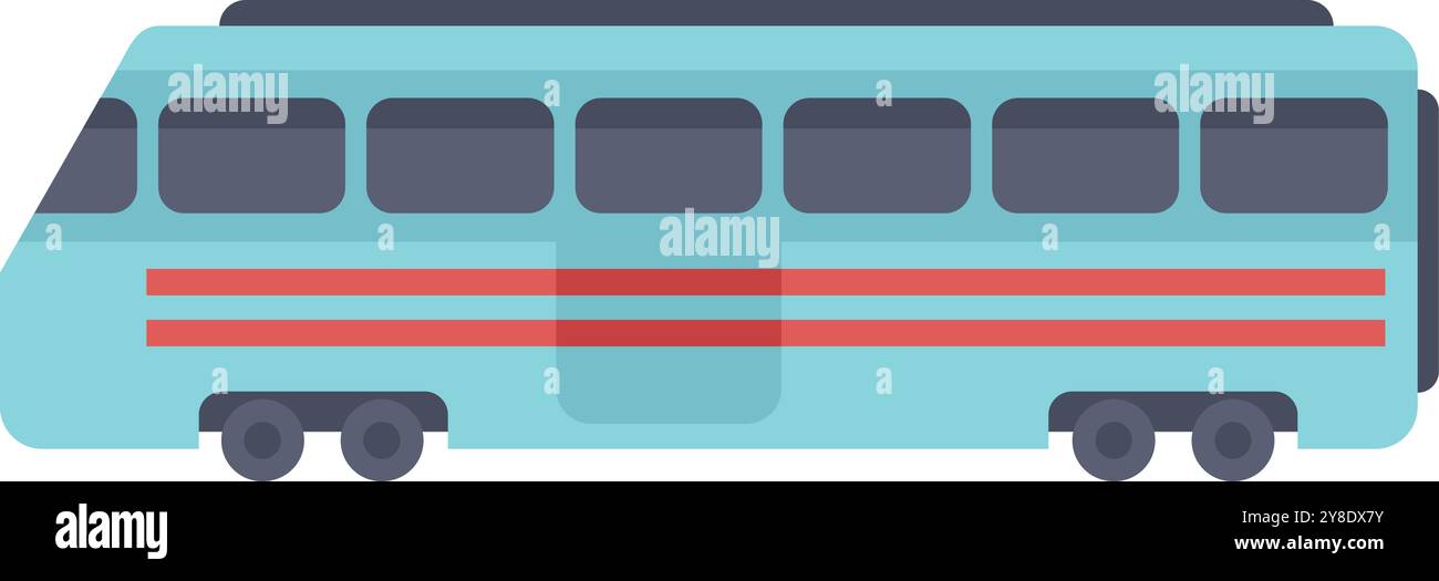 Modern high speed train is moving on railway station in flat style ...