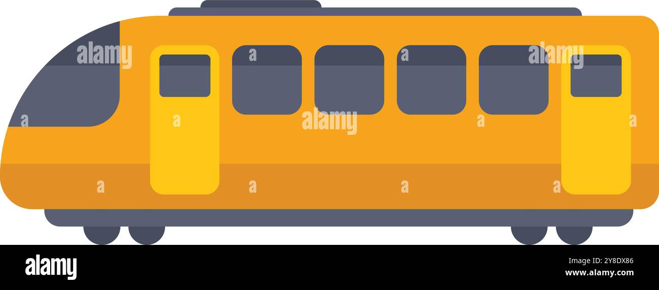 Yellow train moving on its way to its destination Stock Vector Image ...