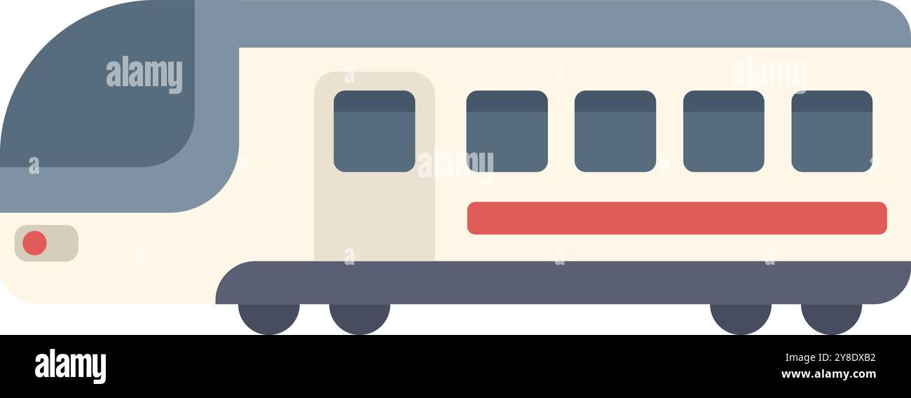 Minimalist vector illustration of a modern high speed train, isolated ...