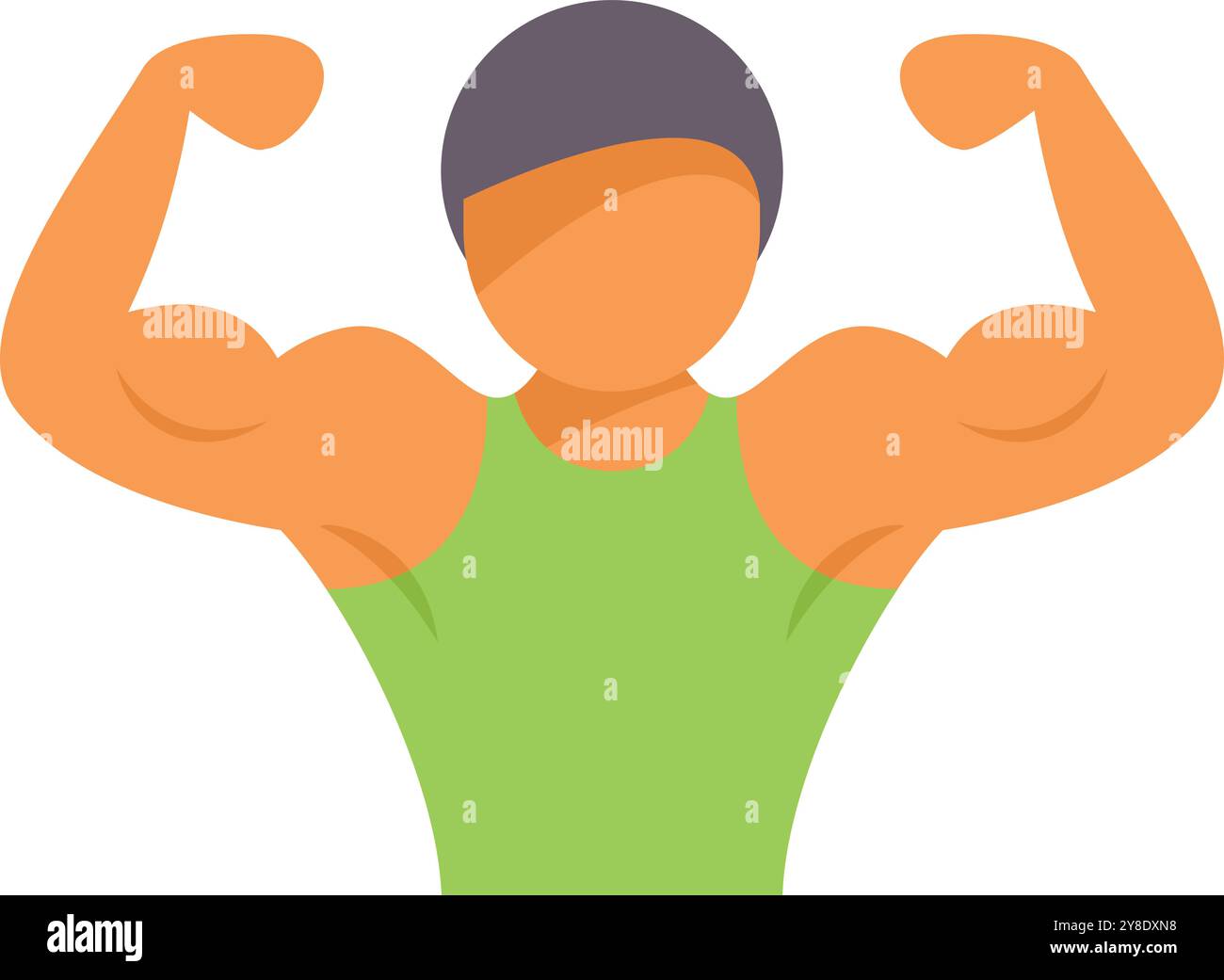 Bodybuilder is flexing his biceps, showing his strength and power Stock ...