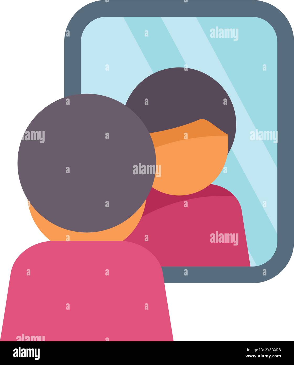 Young man looking into mirror self awareness Cut Out Stock Images ...