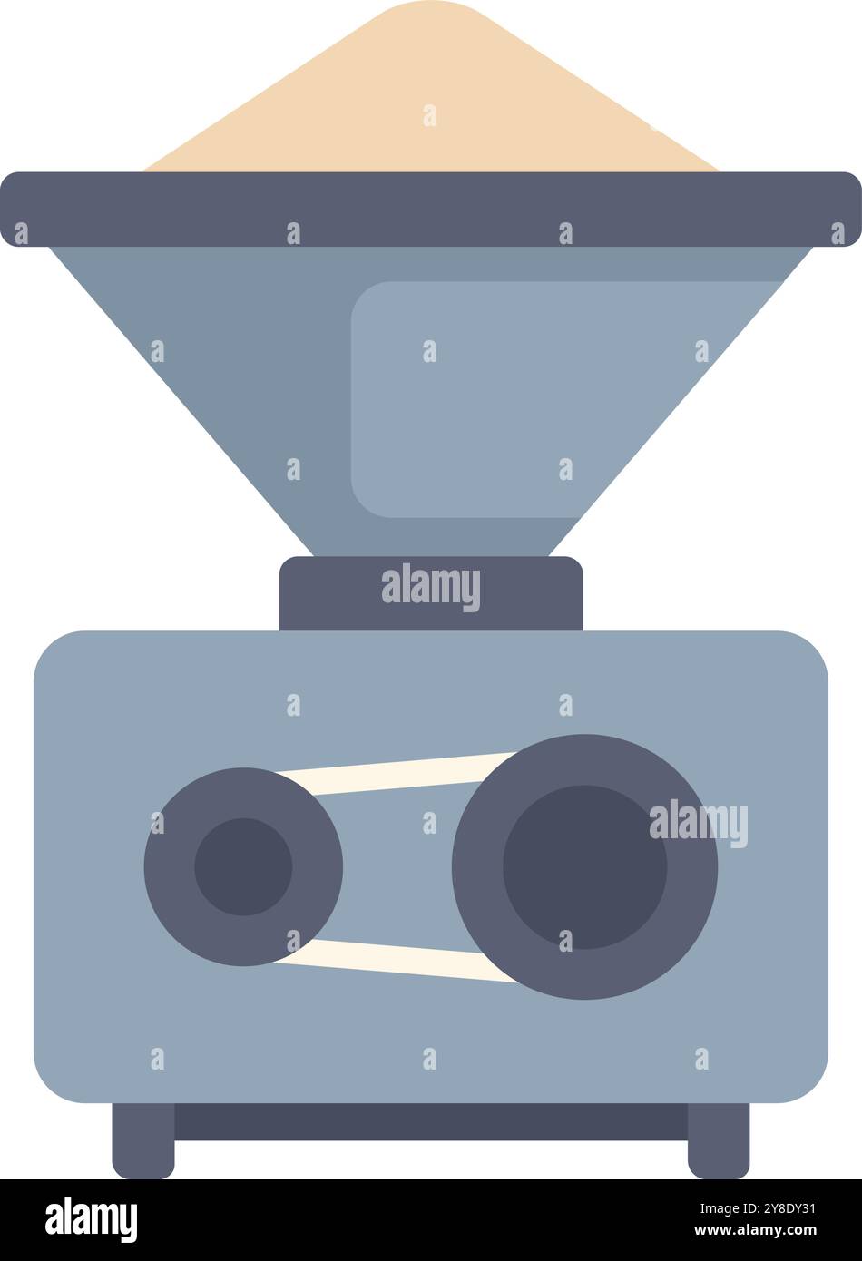 Electric grain mill grinding wheat into flour illustration Stock Vector ...