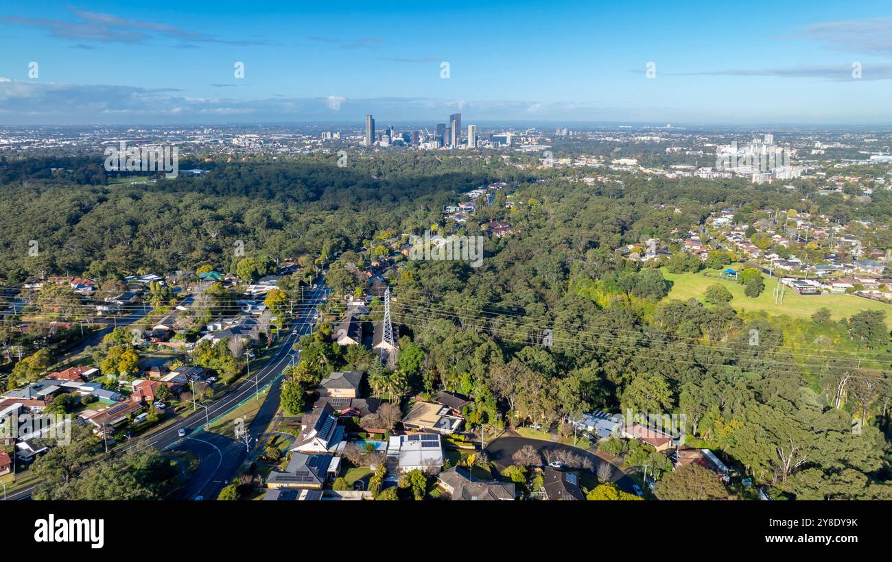 Drone aerial photograph of houses and the general landscape and ...