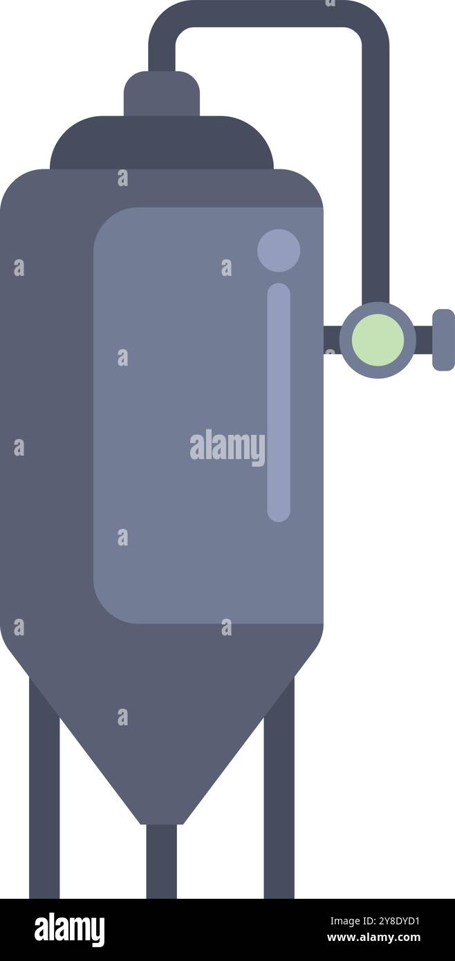 Industrial tank is holding liquid used in production process at modern ...