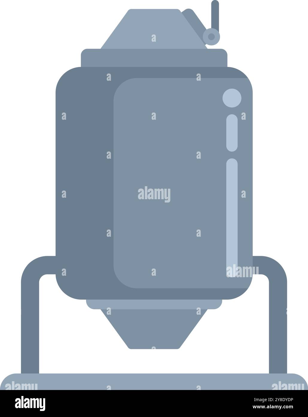 This vector illustration features a modern industrial silo, symbolizing ...