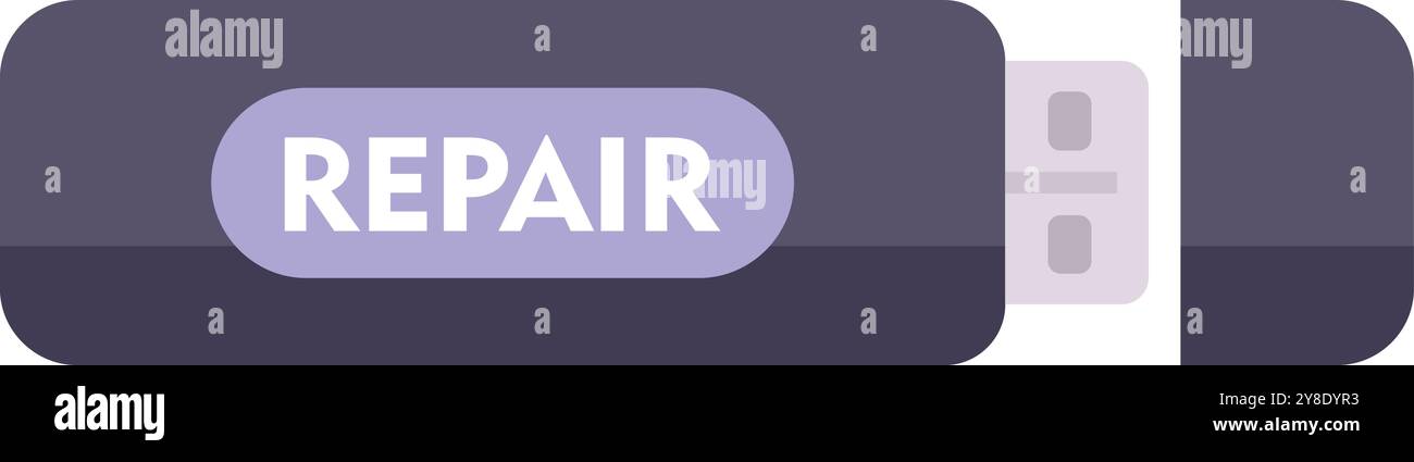 Usb flash drive is showing the need for repair on a white background ...