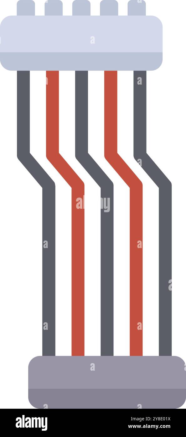 Electronic cable connecting hardware components with colored wires ...