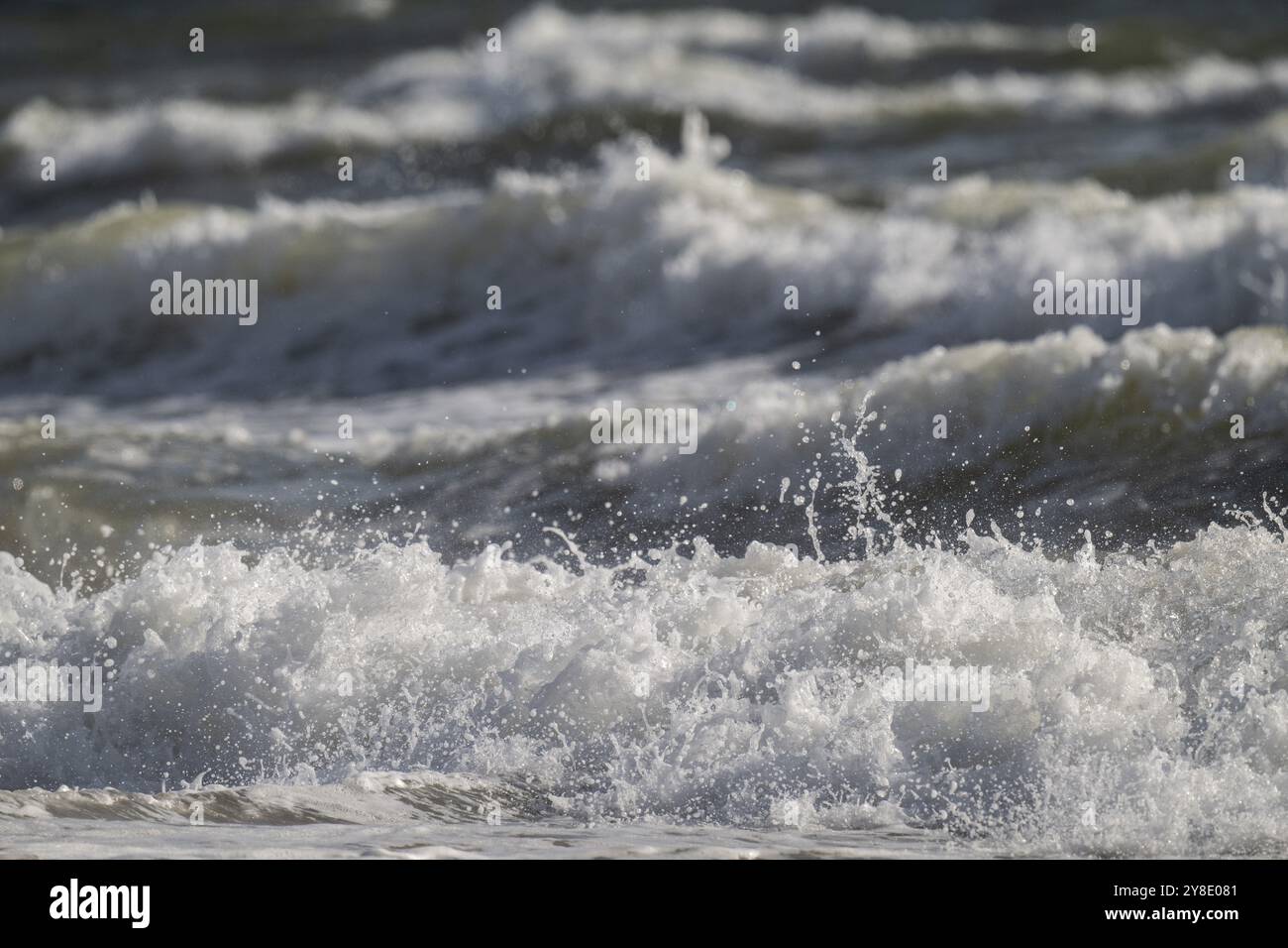 Surf, Waves, Sondervig Beach, North Sea, Denmark, Europe Stock Photo ...