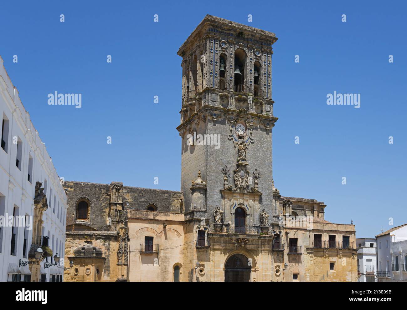 Majestic bell tower in the city centre with rich architectural ...