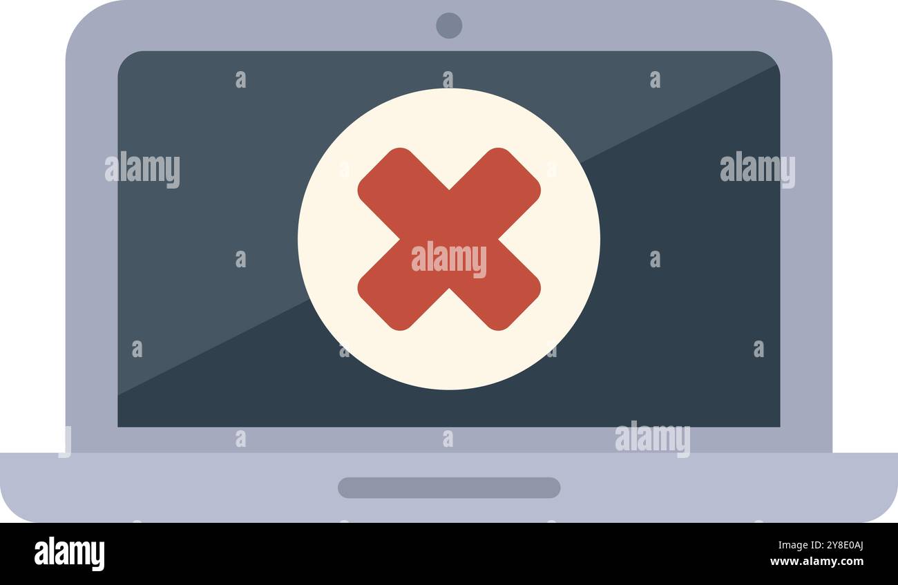 Laptop screen displaying warning Stock Vector Images - Alamy