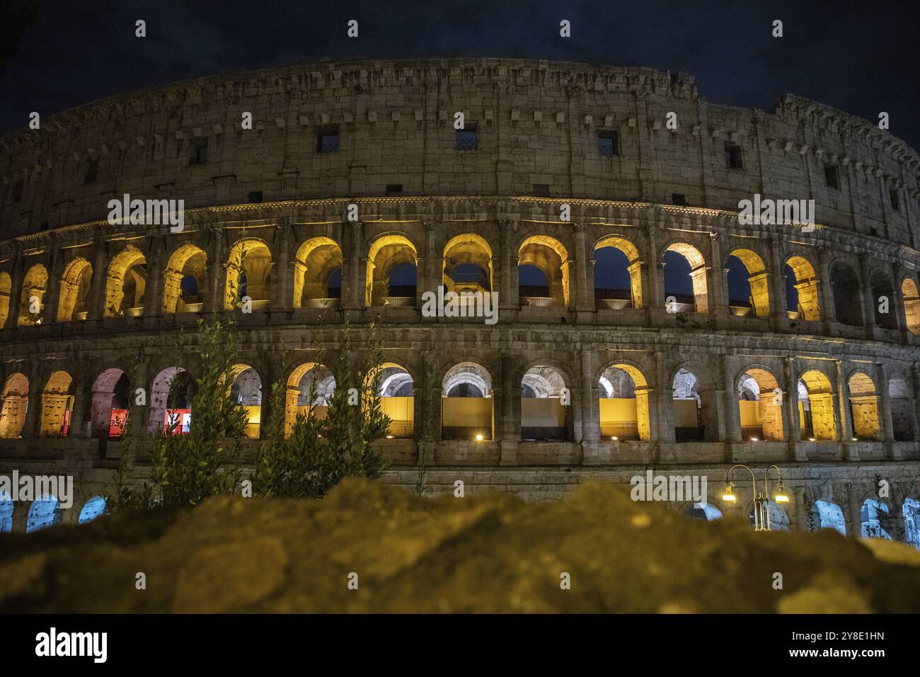 The Colosseum, famous and unique historical building of the Eternal City. View in the morning ...