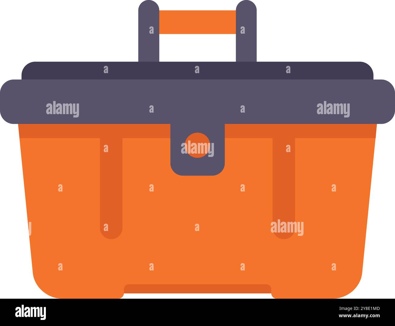 Orange plastic toolbox holding tools for repairing and construction ...