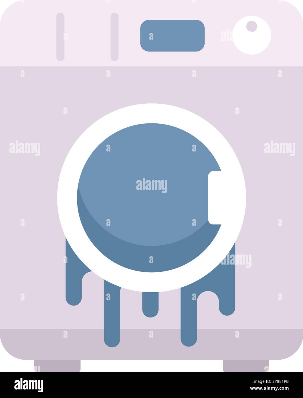 Simple illustration of a washing machine leaking water, perfect for ...