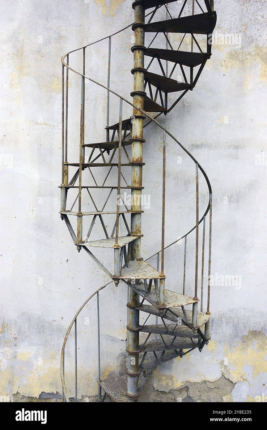 Metal Stairs on side of the building Stock Photo - Alamy