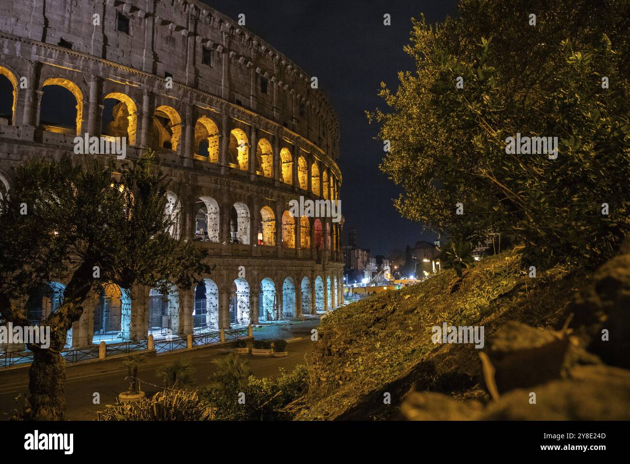 The Colosseum, famous and unique historical building of the Eternal ...