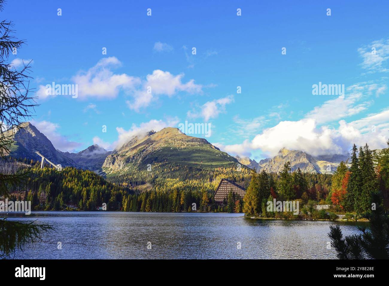 Ski resort on Lake Strba in Tatra Mountains, Slovakia, Europe Stock ...