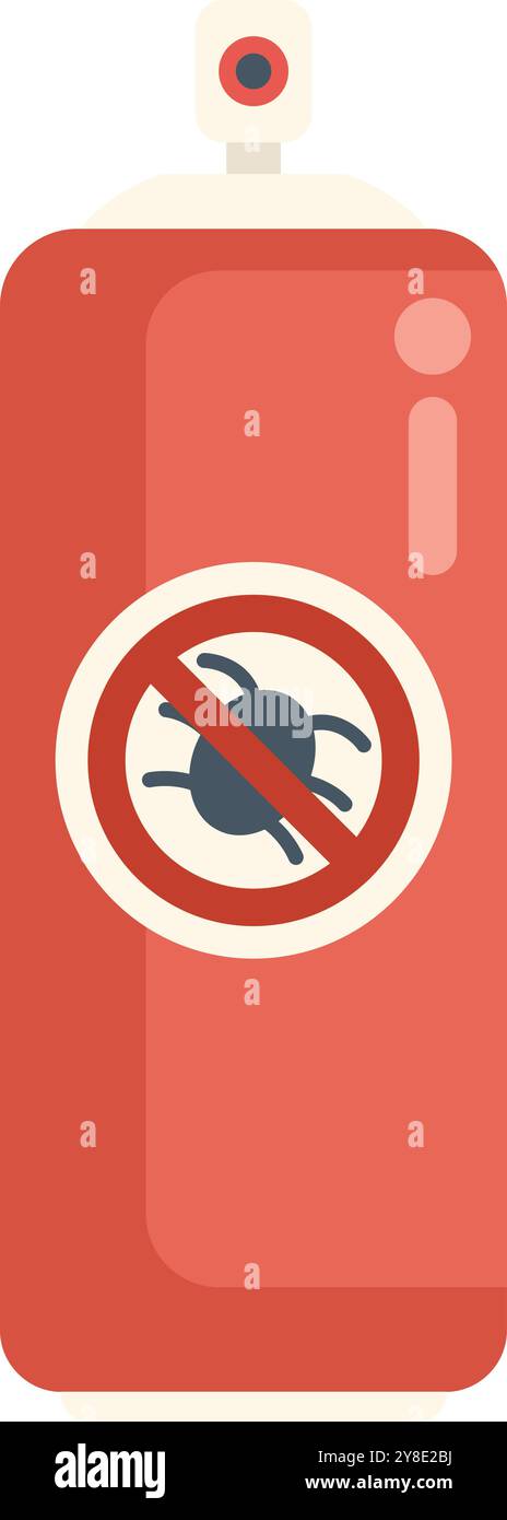 Red bug spray can preventing insects from biting Stock Vector Image ...