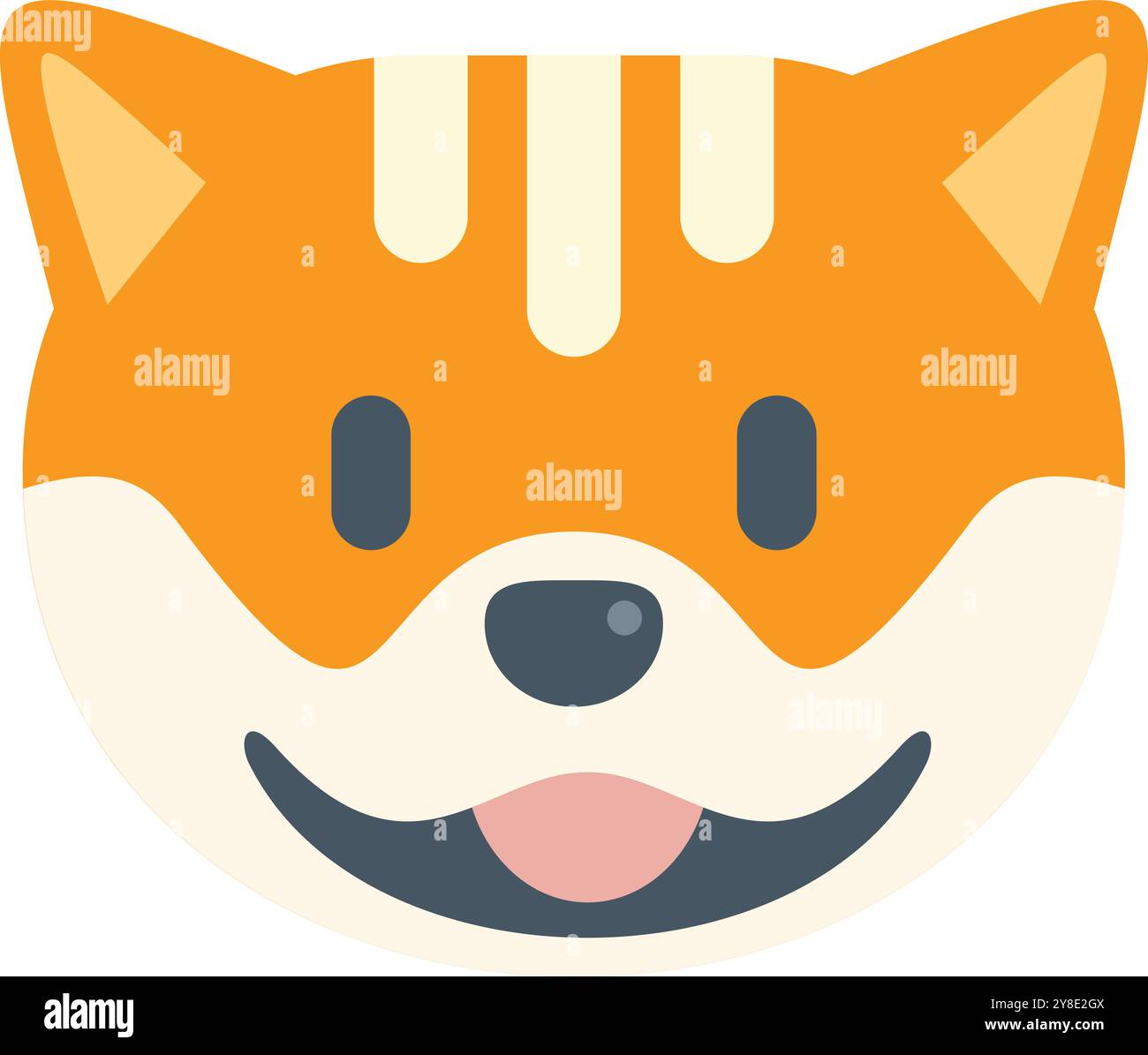 Cartoon illustration of a happy orange tabby cat face, smiling and ...
