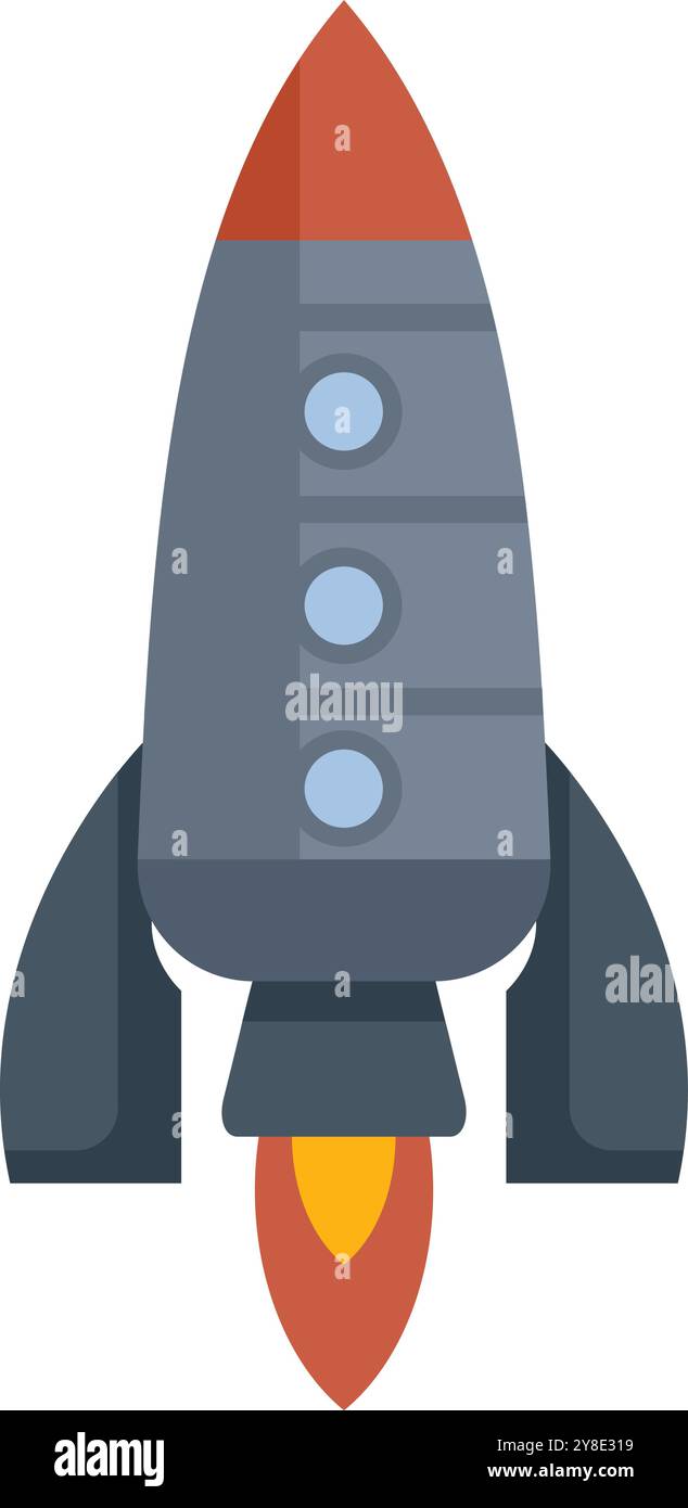 Cartoon spaceship flying through space with flames shooting out the ...