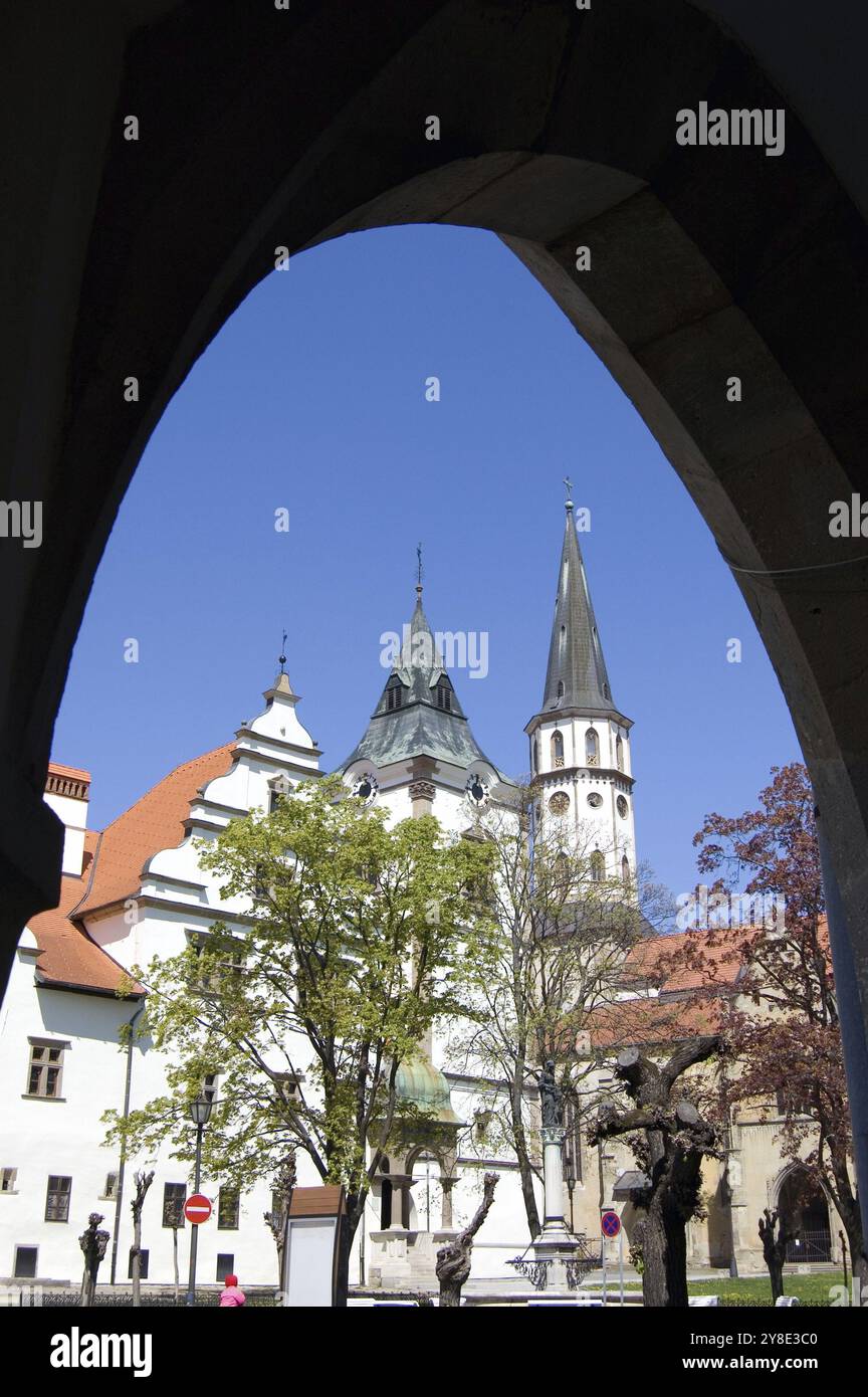 Medieval Town Hall and church Stock Photo - Alamy