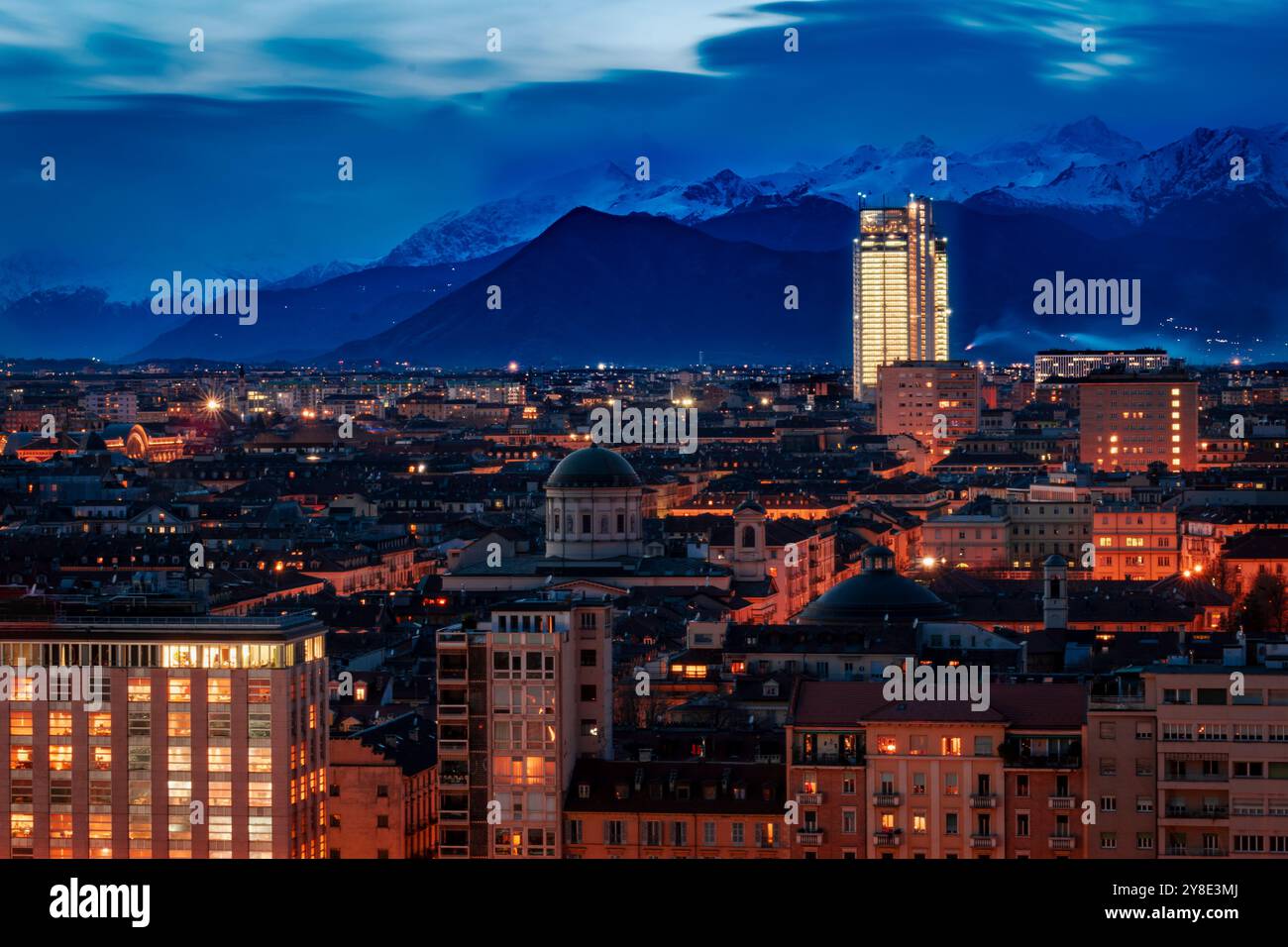 View of Torino with the iconic Mole Antonelliana Stock Photo - Alamy