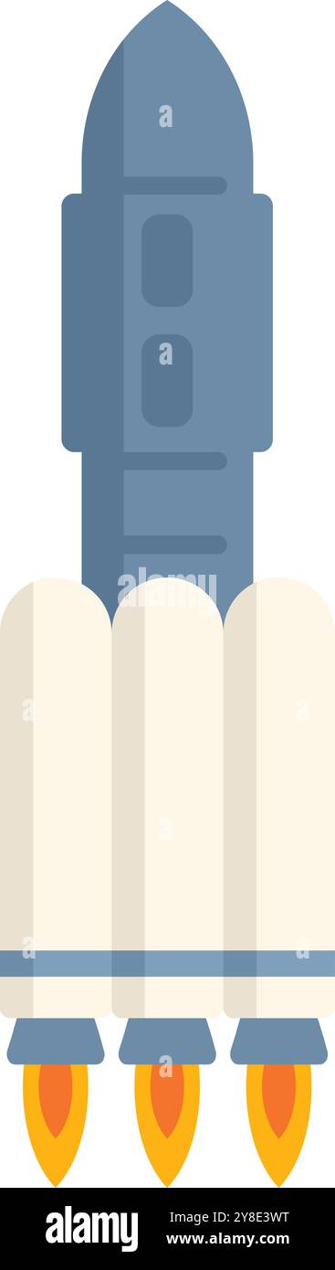 Cartoon style vector illustration of a space rocket launching up with ...