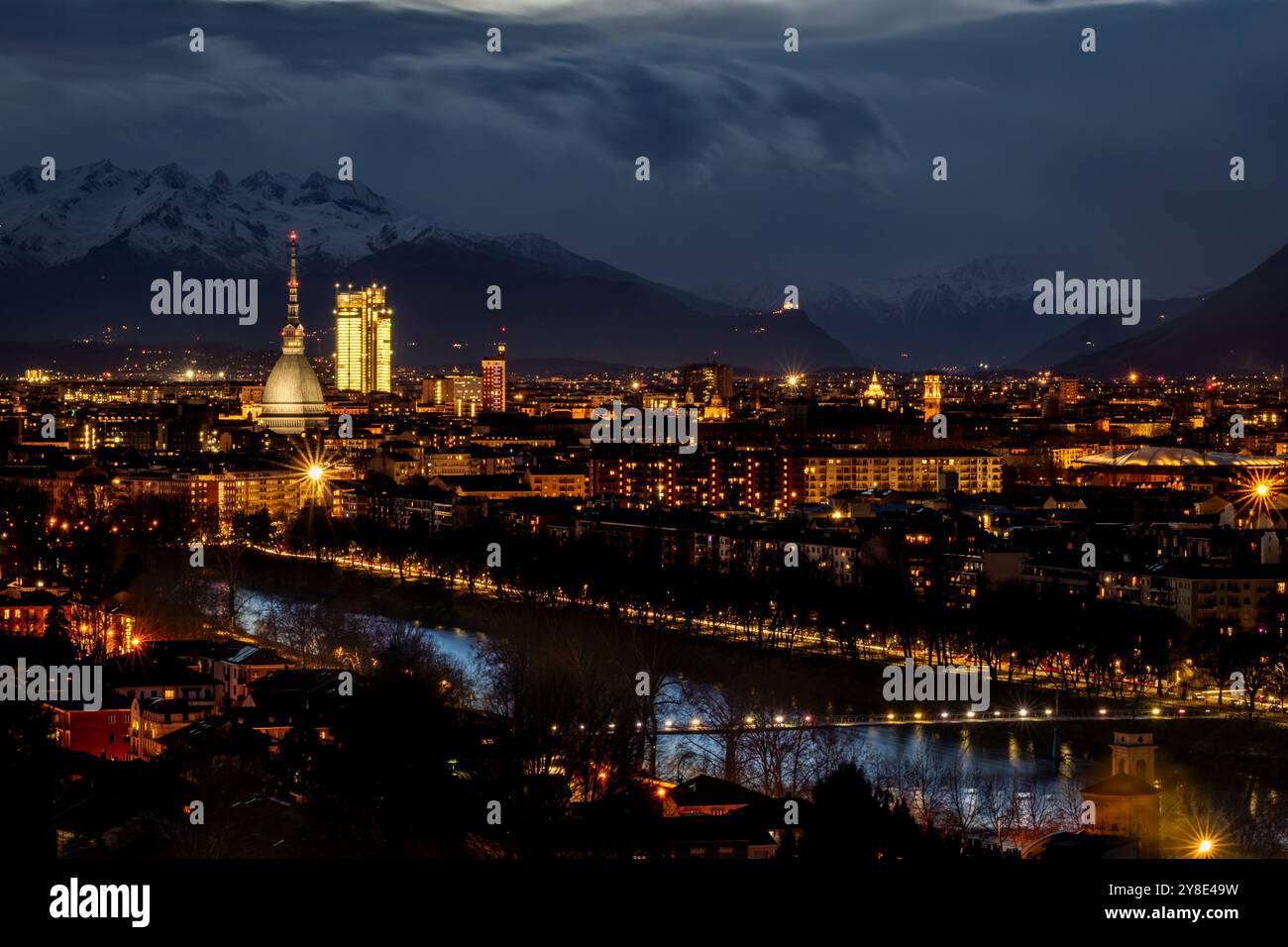 View of Torino with the iconic Mole Antonelliana Stock Photo - Alamy