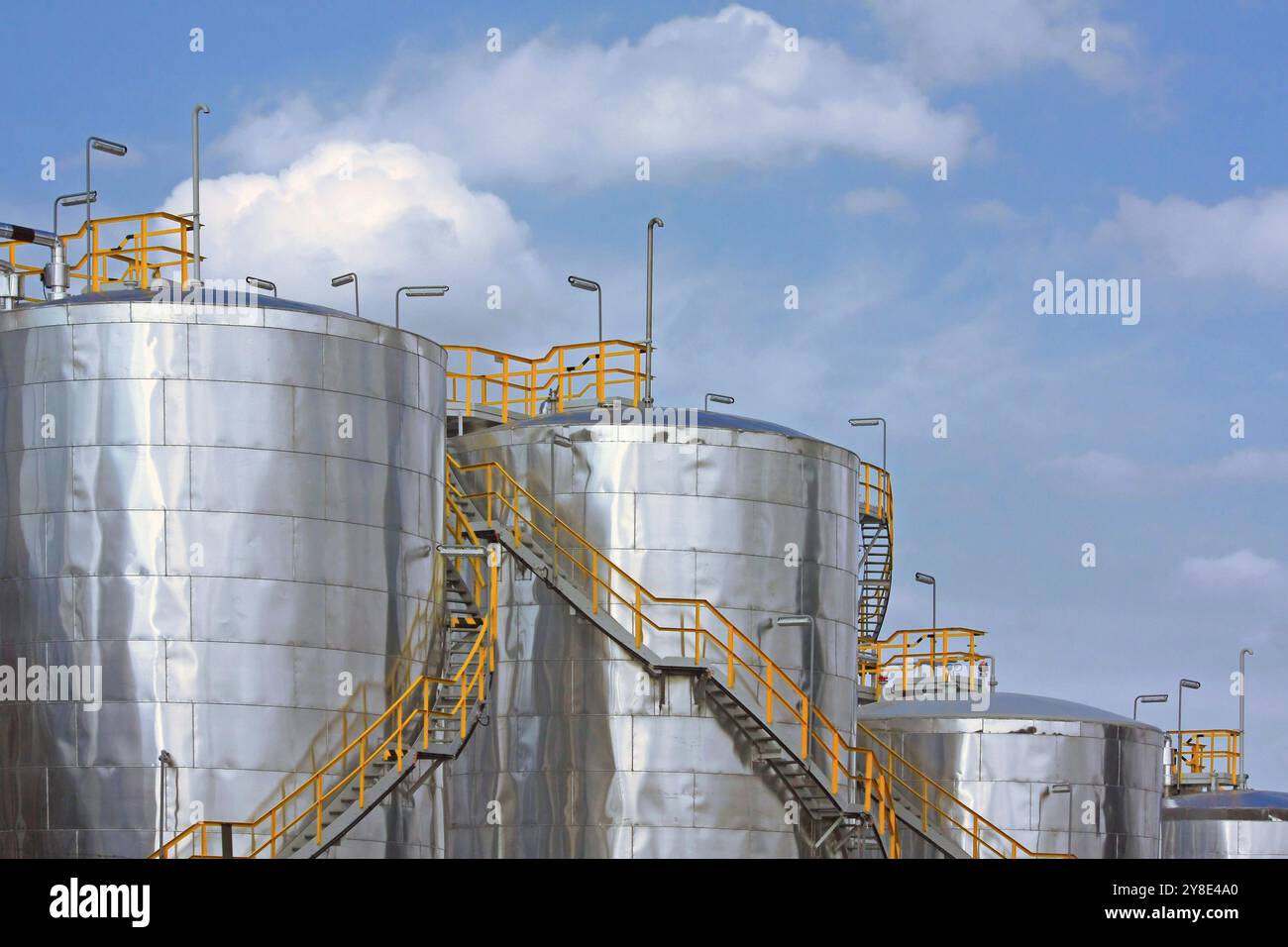 Metallic fuel tanks Stock Photo - Alamy