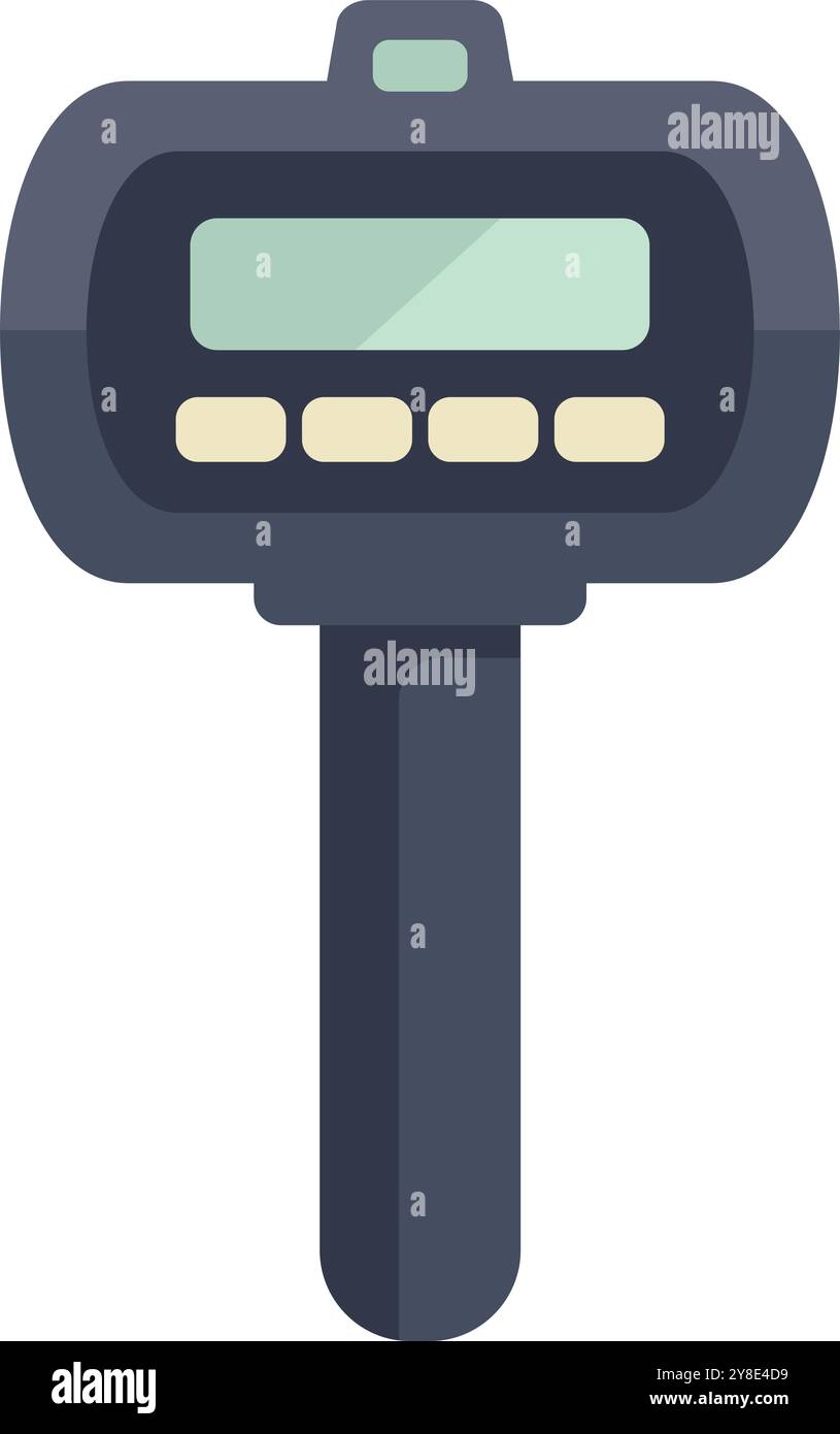 Police speed radar gun detecting speed limit violation, icon in flat ...