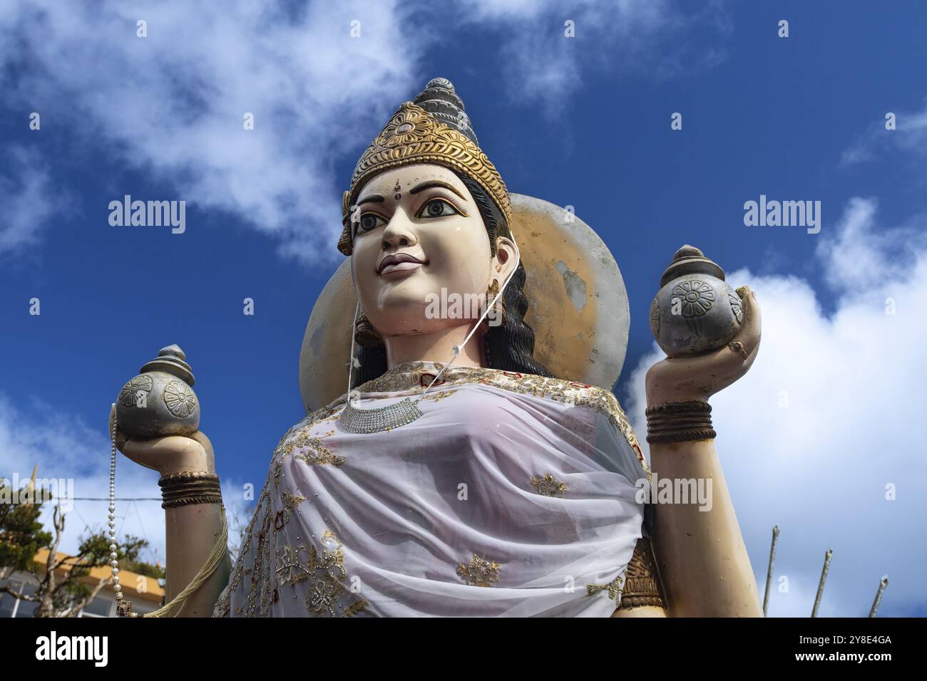 Goddess Parvati. Hindu temple, sacred lake, Grand Bassin, Ganga Talao ...